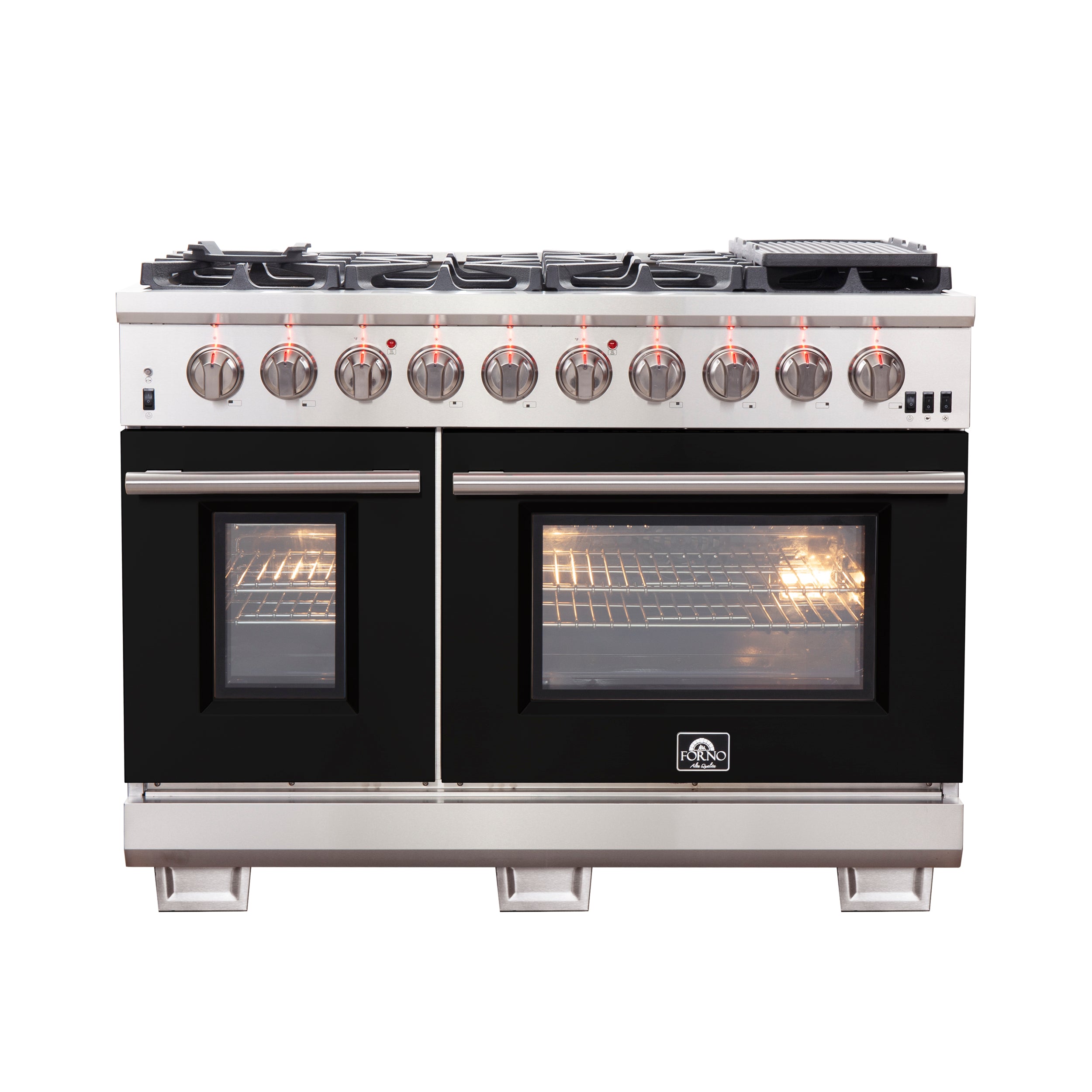 FORNO Capriasca 48-inch Gas Range Stainless Steel, 8 Brass Burners 160 ...